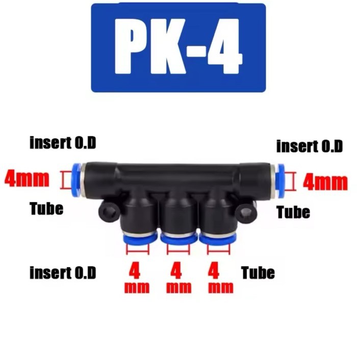 Jual PK-4 PK-6 PK-8 PKG 6-4 8-4 Pneumatic Fitting Reducer Cabang 5 Way ...