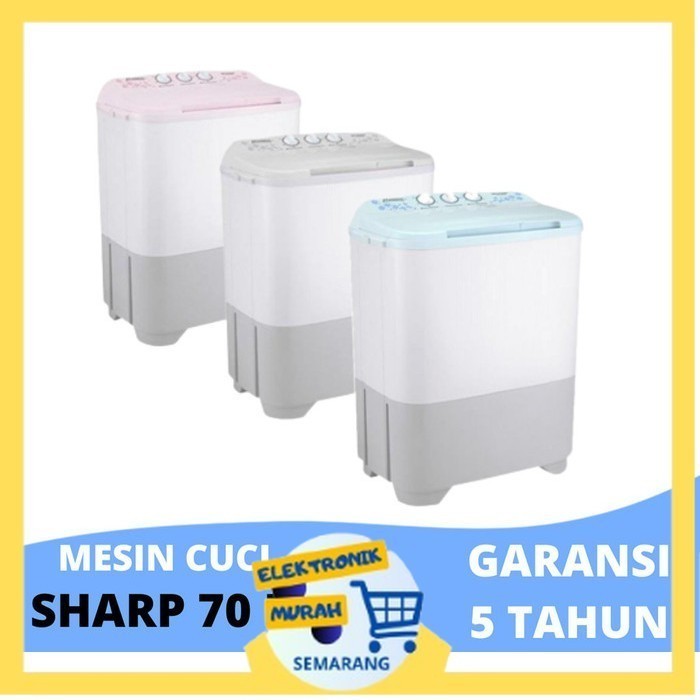 Jual MESIN CUCI SHARP EST 70 MW 6.5KG 2 TABUNG 70MW 6.5KG PURE MAGIC ...