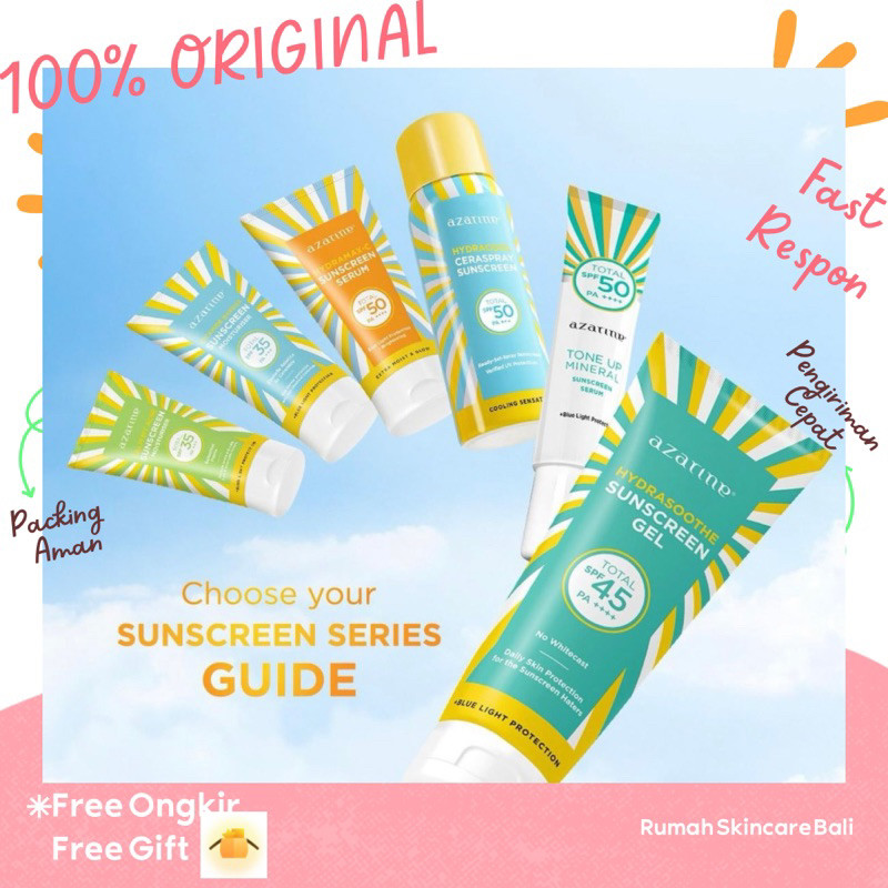 Jual Azarine Sunscreen Series | SS Gel SPF 45 PA++ + + - Hydramax C SPF ...