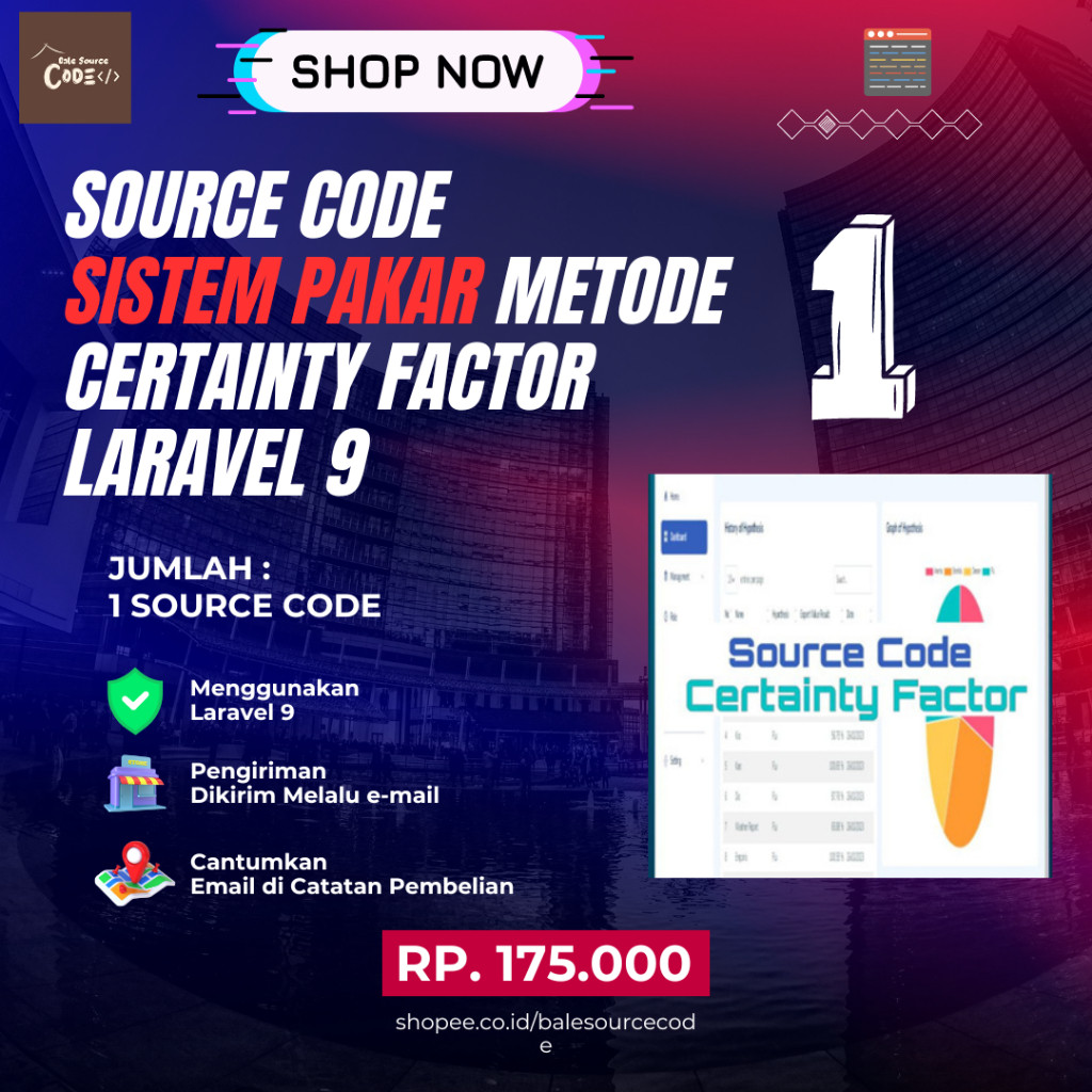 Jual Source Code Sistem Pakar Metode Certainty Factor Berbasis Web PHP Laravel 9 | Shopee Indonesia