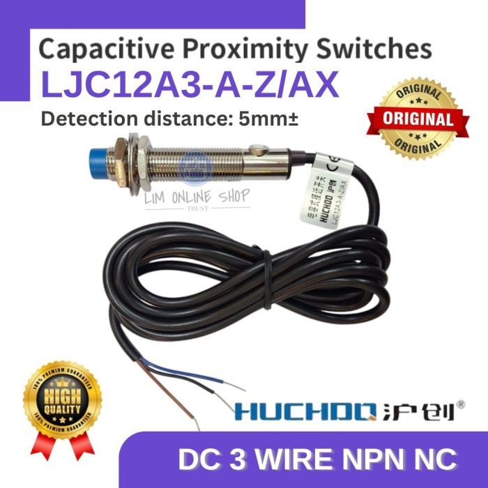 Jual LJC12A3-A-Z/AX SENSOR PROXIMITY KAPASITIF NPN NC NORMALY CLOSE DC ...
