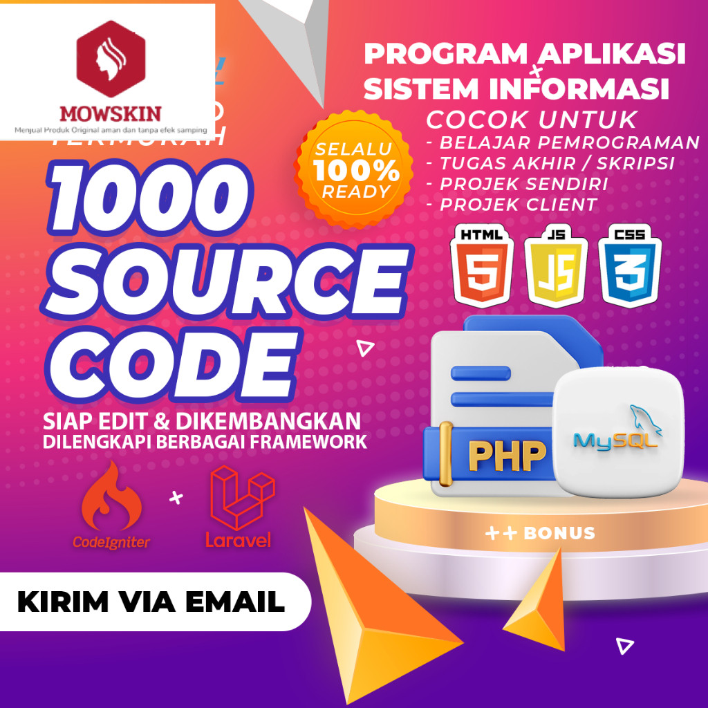 Jual 1000 Source Code PHP MySQL - Program Aplikasi Sistem Informasi Berbasis Web Codeigniter ...