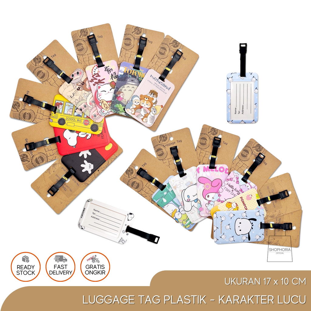 Jual Luggage Tag Gantungan Nama Koper Kotak Plastik Karakter Lucu ...