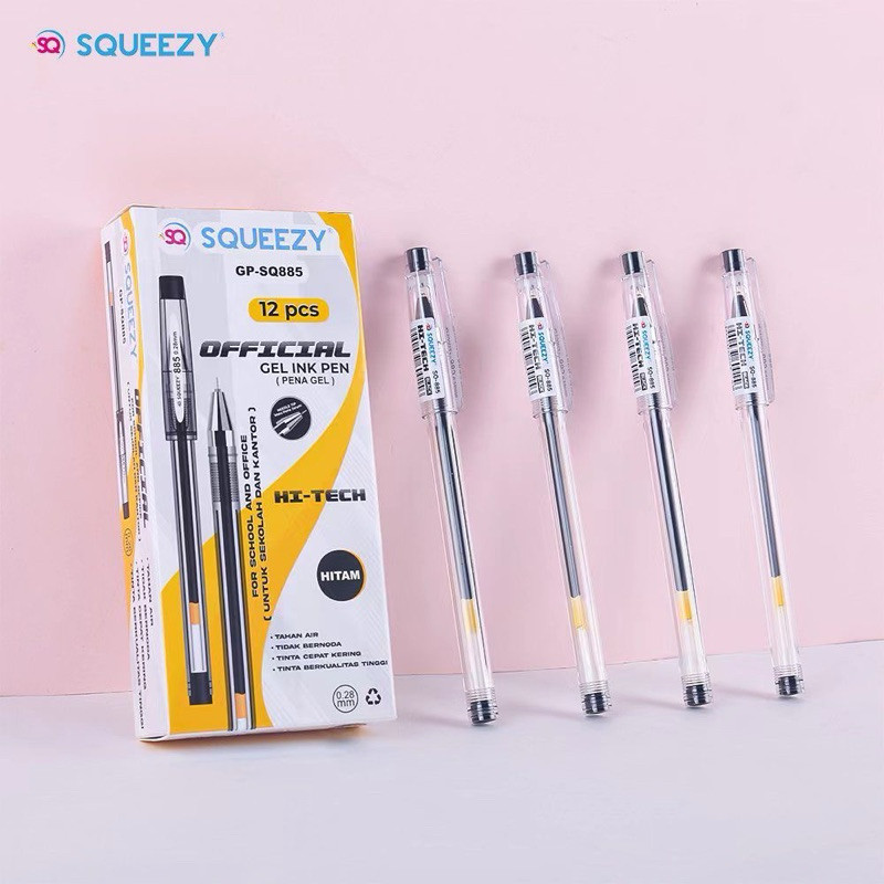 Jual (1 PACK/ 12 BIJI) BOLPOINT/ PULPEN/ GEL PEN HI TECH SQUEEZY ...