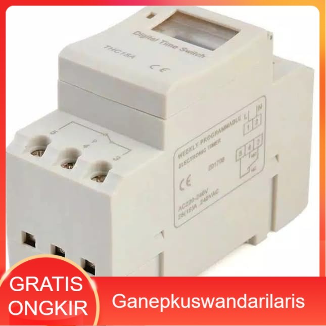 Jual Programmable / digital timer switch weekly 220V spt theben Din ...
