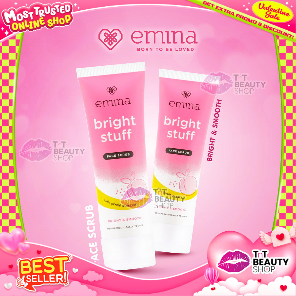 Jual Emina Bright Stuff Face Scrub 50ml - Scrub Wajah Cerah Glowing ...