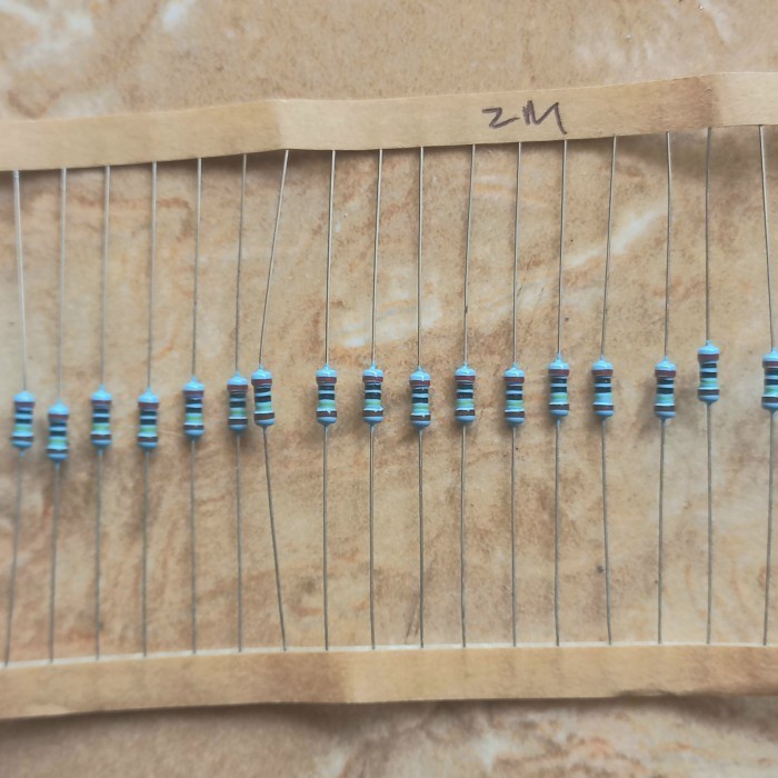 Jual Resistor 2M 2 M mega R original 1/4watt 0.25watt metal film 1/4 ...