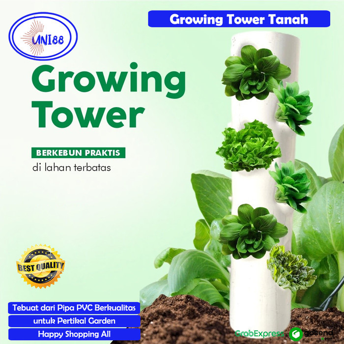 Jual Pipa Vertikal Garden Growing Tower Tanah Vertikultur Pot Tanaman ...