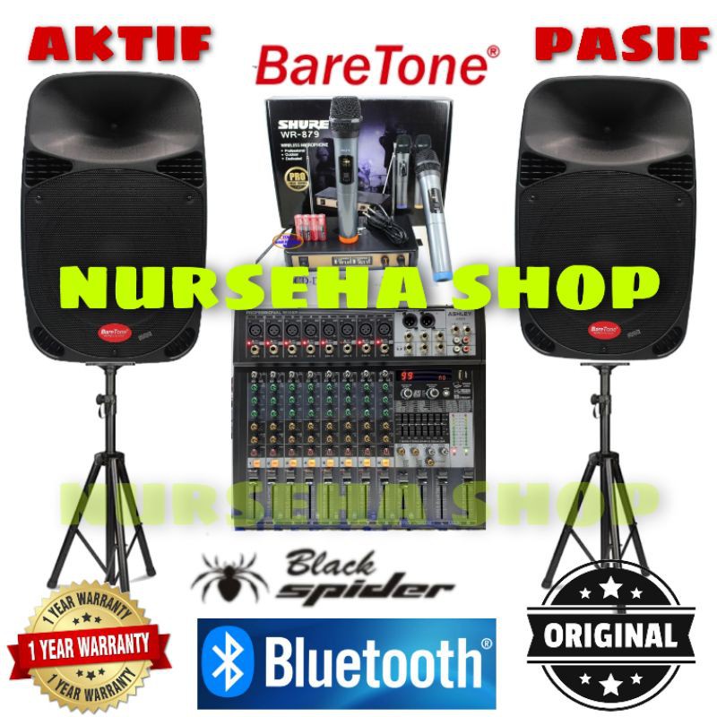 Jual Paket Sound System Baretone aktif Pasif 15 inch siap pakai original garansi resmi | Shopee ...