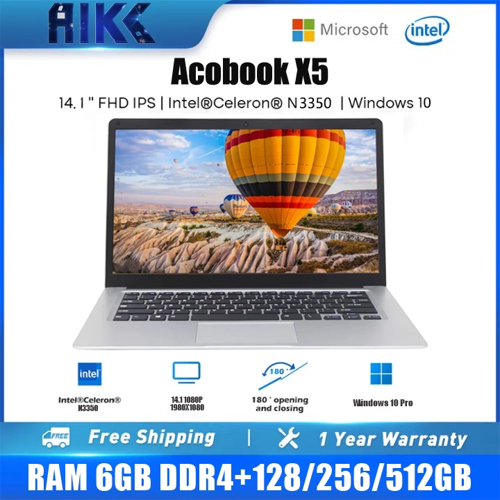 Jual Laptop AcoBook X5 | Intel N3350 6GB RAM+64/192/320GB SSD Windows ...
