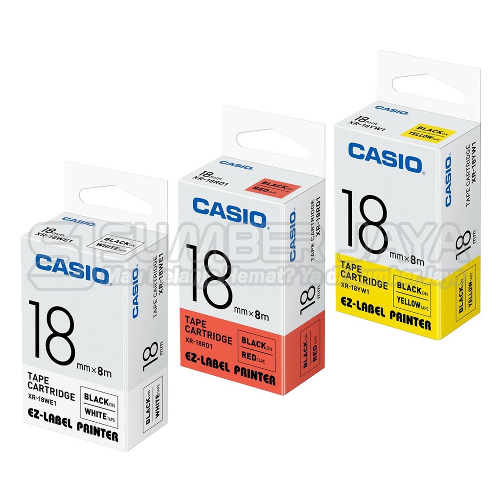Jual Casio Print Label Tape Cartridge Pita Label Casio XR-18 | Shopee ...
