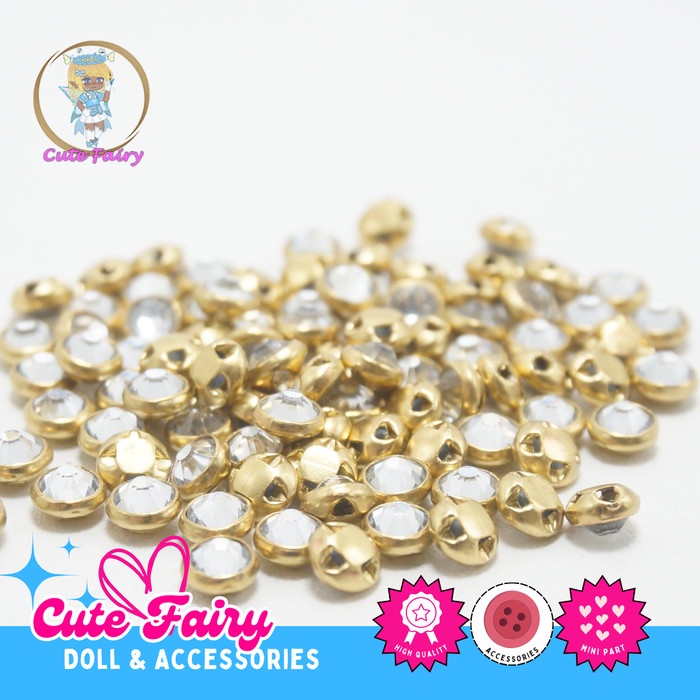 Jual Benik kancing diamond mini 5mm Aksesoris jahit baju boneka Button ...