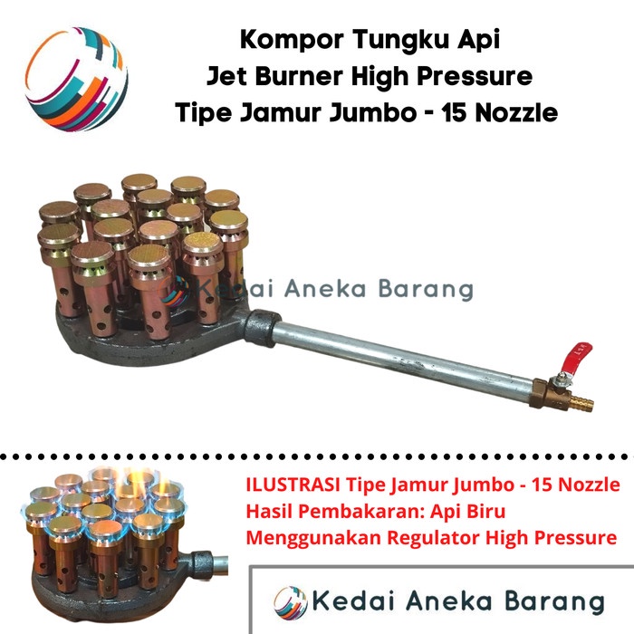 Jual Kompor Jamur Jumbo 15 Burner Api High Pressure Tekanan Tinggi Gas ...