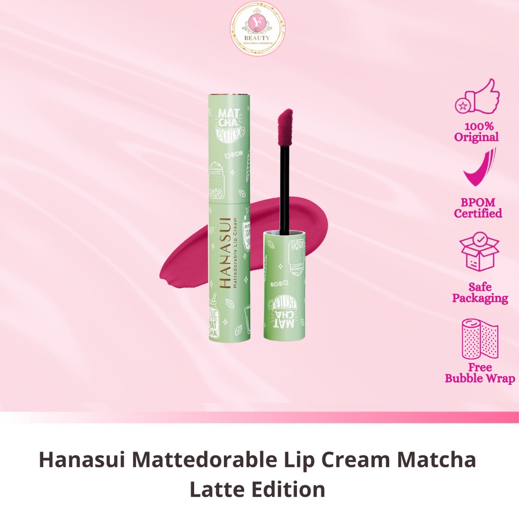 Jual YF BEAUTY Hanasui Mattedorable Lip Cream Matcha Latte Edition ...