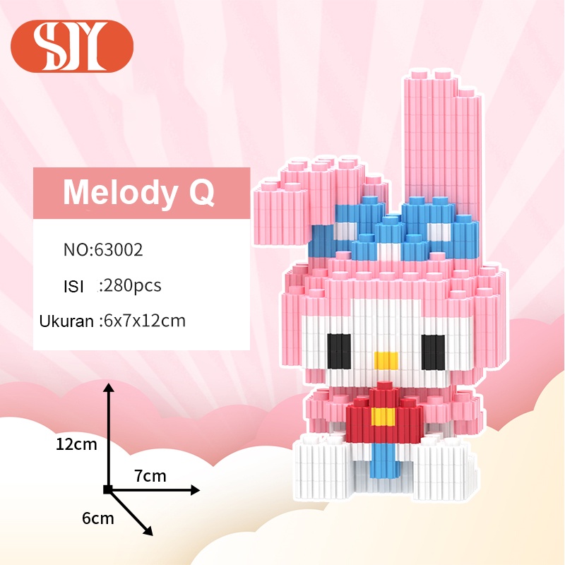 Jual Nano Blocks Bricks Sanrio Melody Kuromi Cinnamon Roll Mini 3D ...