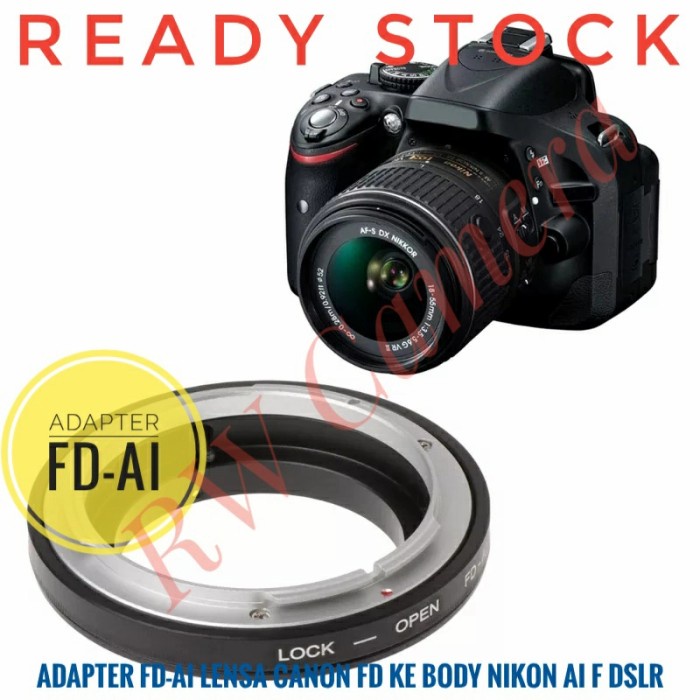 Jual Adapter FD-AI Lensa Canon FD FL Ke Body Nikon AI F Mount DSLR ...