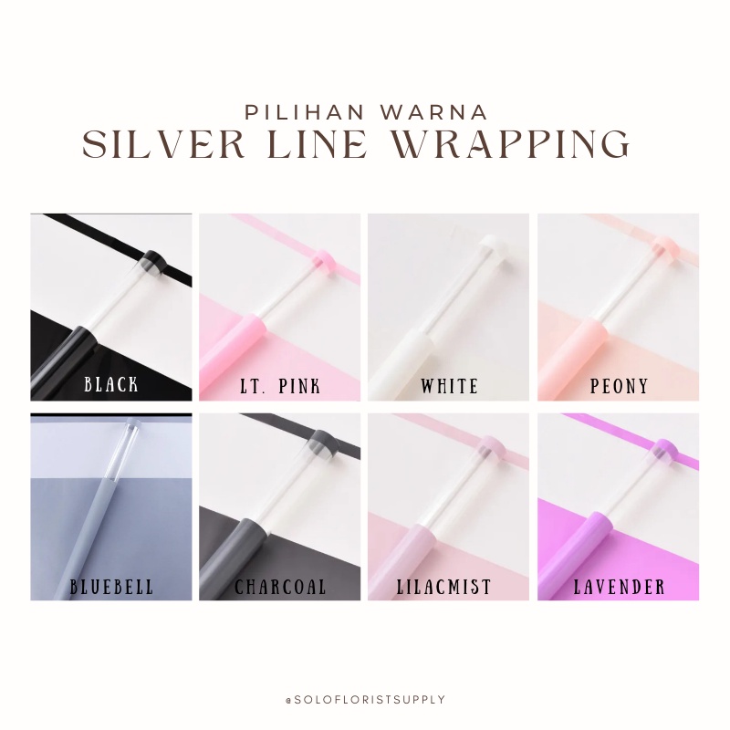 Jual HALF COLOR LINE OPP WRAPPING PAPER TRANSPARENT FRAME GOLD LINE ...