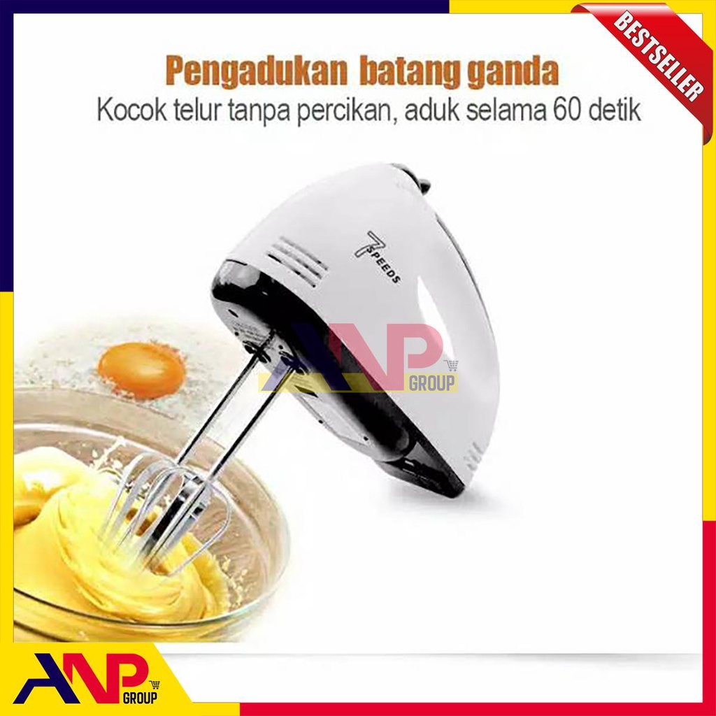 Jual Anp88 Hand Mixer 7 Speed Alat Pengocok Telor Adonan Kue Mixer
