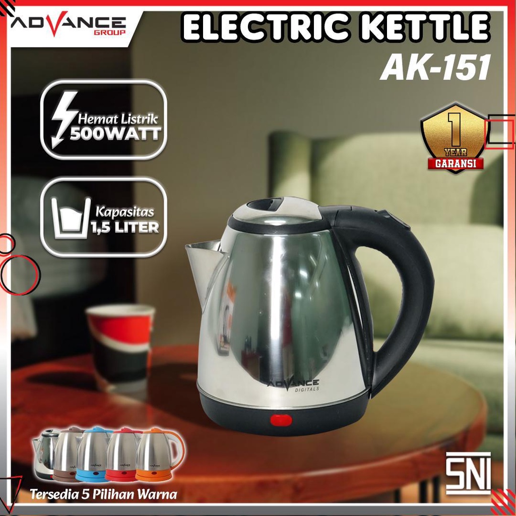 Jual READY! Advance AK-151 Ketel 1.5 Liter Teko Listrik Pemanas Air ...