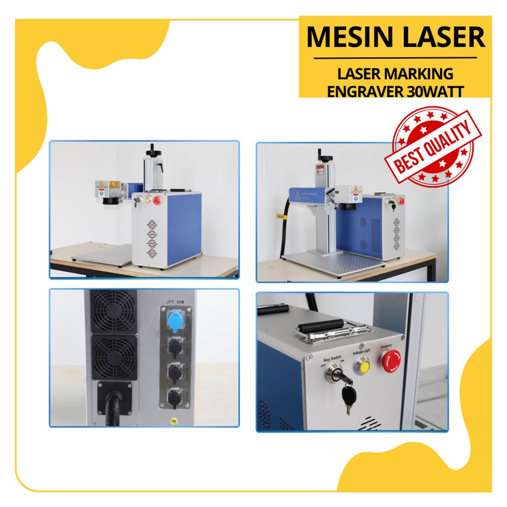 Jual MESIN LASER FIBER MARKING ENGRAVER 30 WATT/LASER SOURCE BY RAYCUS | Shopee Indonesia