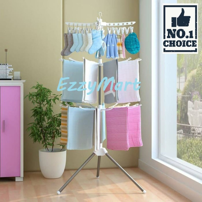Jual JEMURAN PAKAIAN 3 SUSUN / JEMURAN BAJU BAYI / TRIPOD HANGER ...