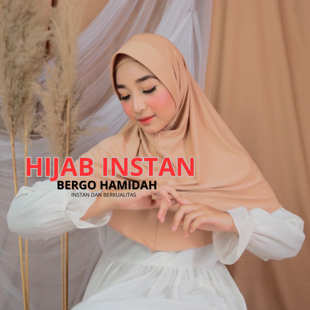 Jual Jilbab Hamidah Hijab Instan Bergo Jersey Premium Ukuran L | Shopee Indonesia