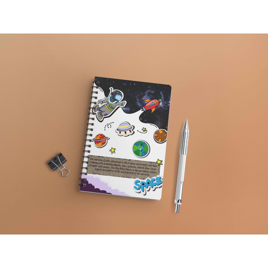 Jual Notebook The Universe Space Astronaut Edition Lined Grid Dot ...