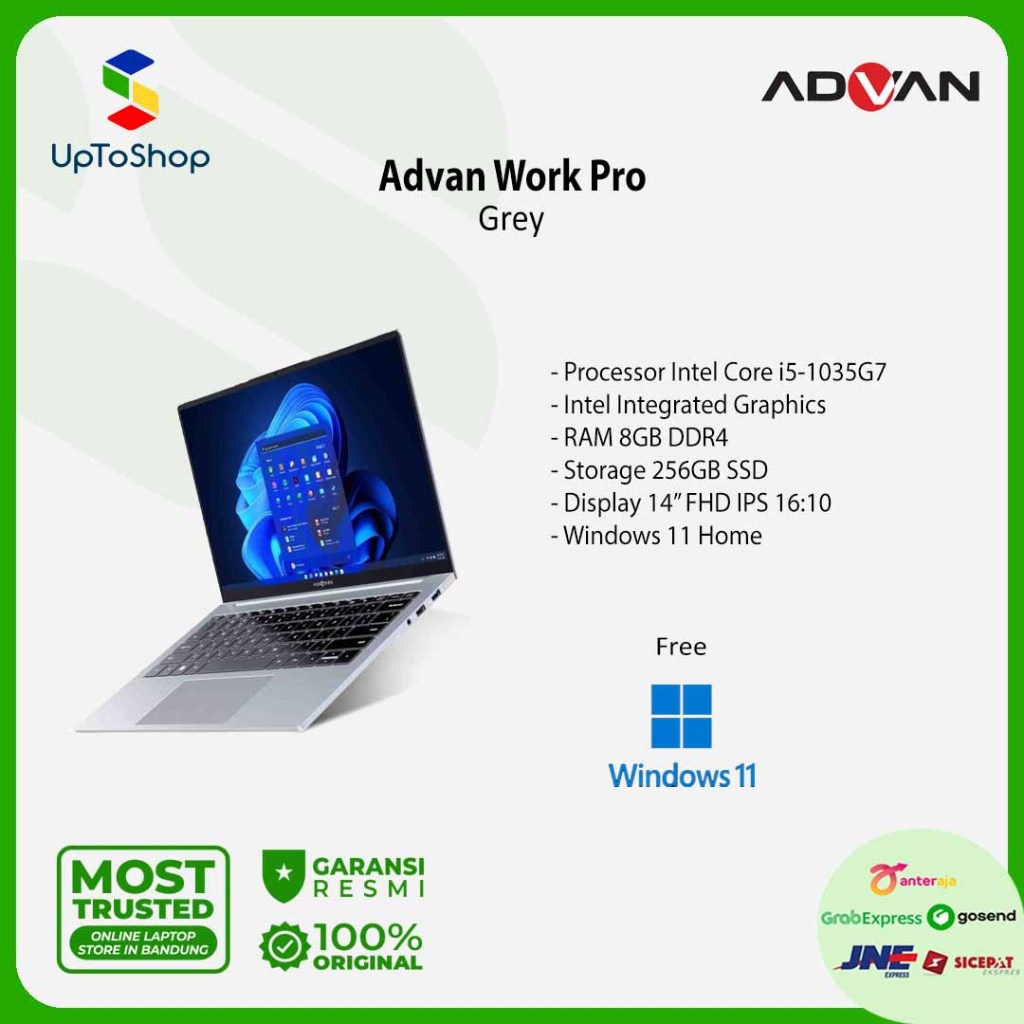 Jual Laptop Advan Workpro Intel Core i5-1035G7 8GB 256GB SSD 14" FHD ...