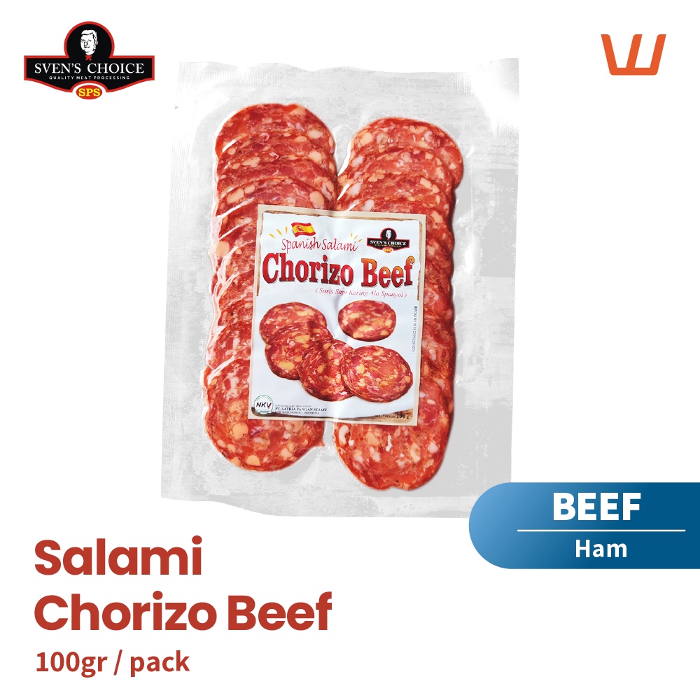 Jual Salami Chorizo BEEF Sliced 100gr Daging Sapi Sven's Choice ...