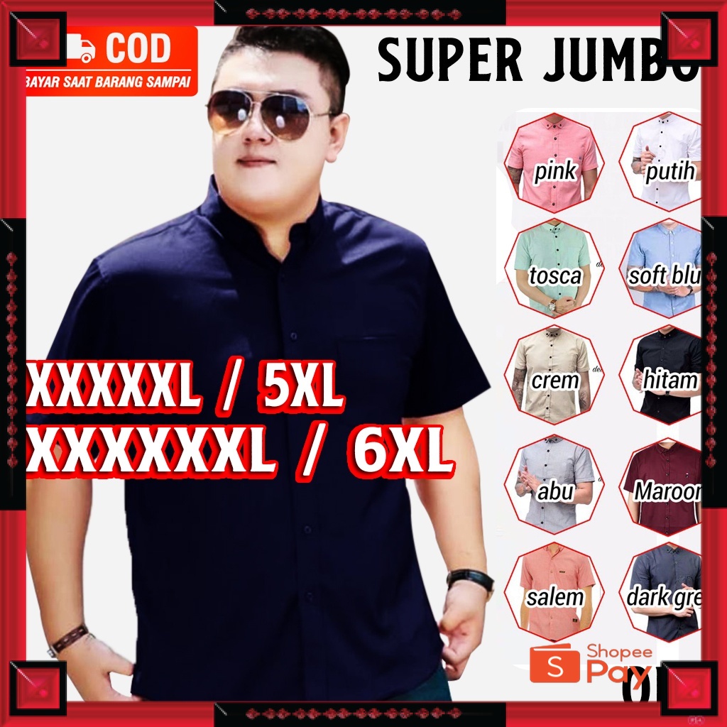 Jual 12.12 SERAGAM SALE / Kemeja Polos Ukuran Besar Seragam Kerja Ukuran Jumbo 4XL / 5XL - 6XL ...