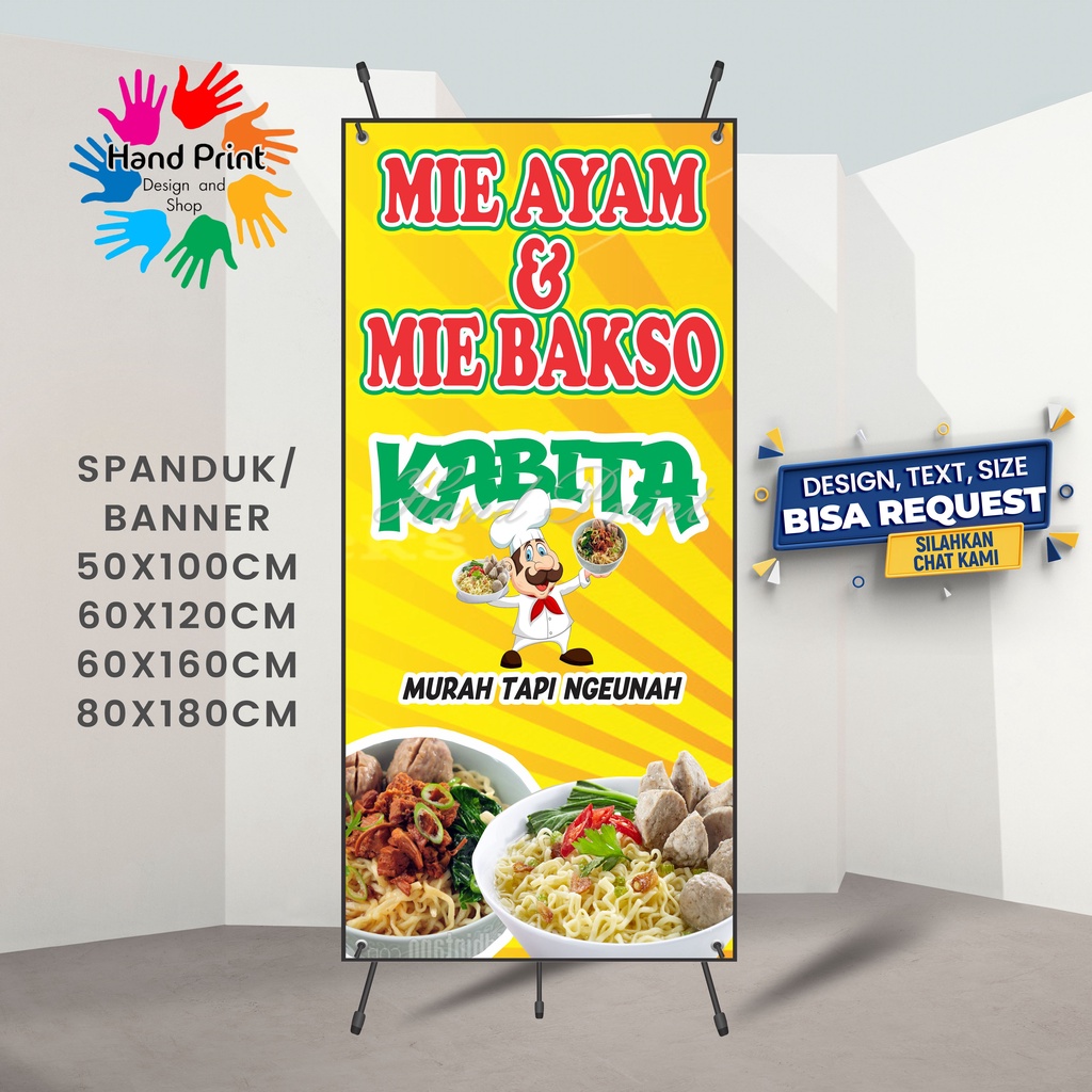 Jual Spanduk Banner MMT Warung Bakso Mie Ayam Bakso Pentol Sosis Bakar ...
