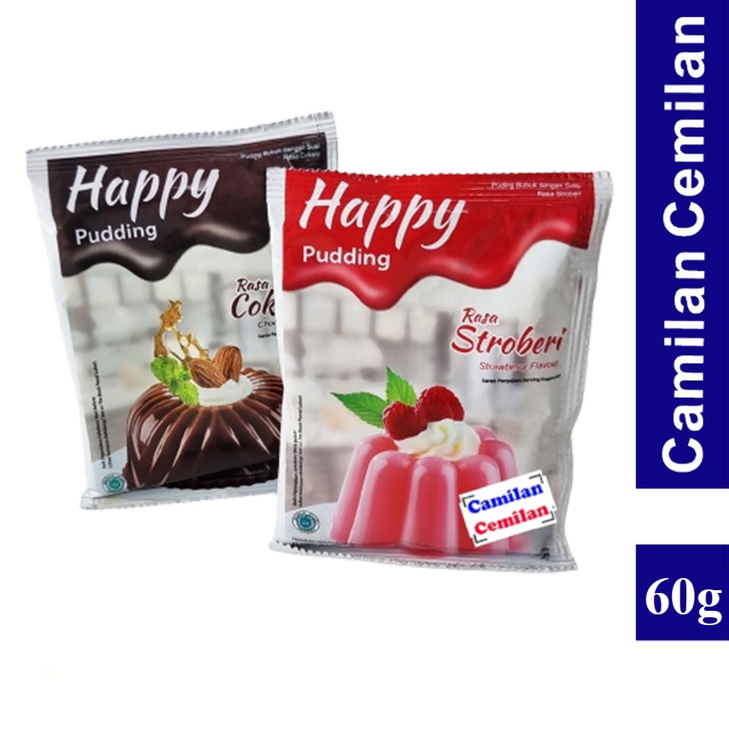 Jual Happy Puding Stroberi Cokelat Pudding Bubuk Susu 60 gr | Shopee ...