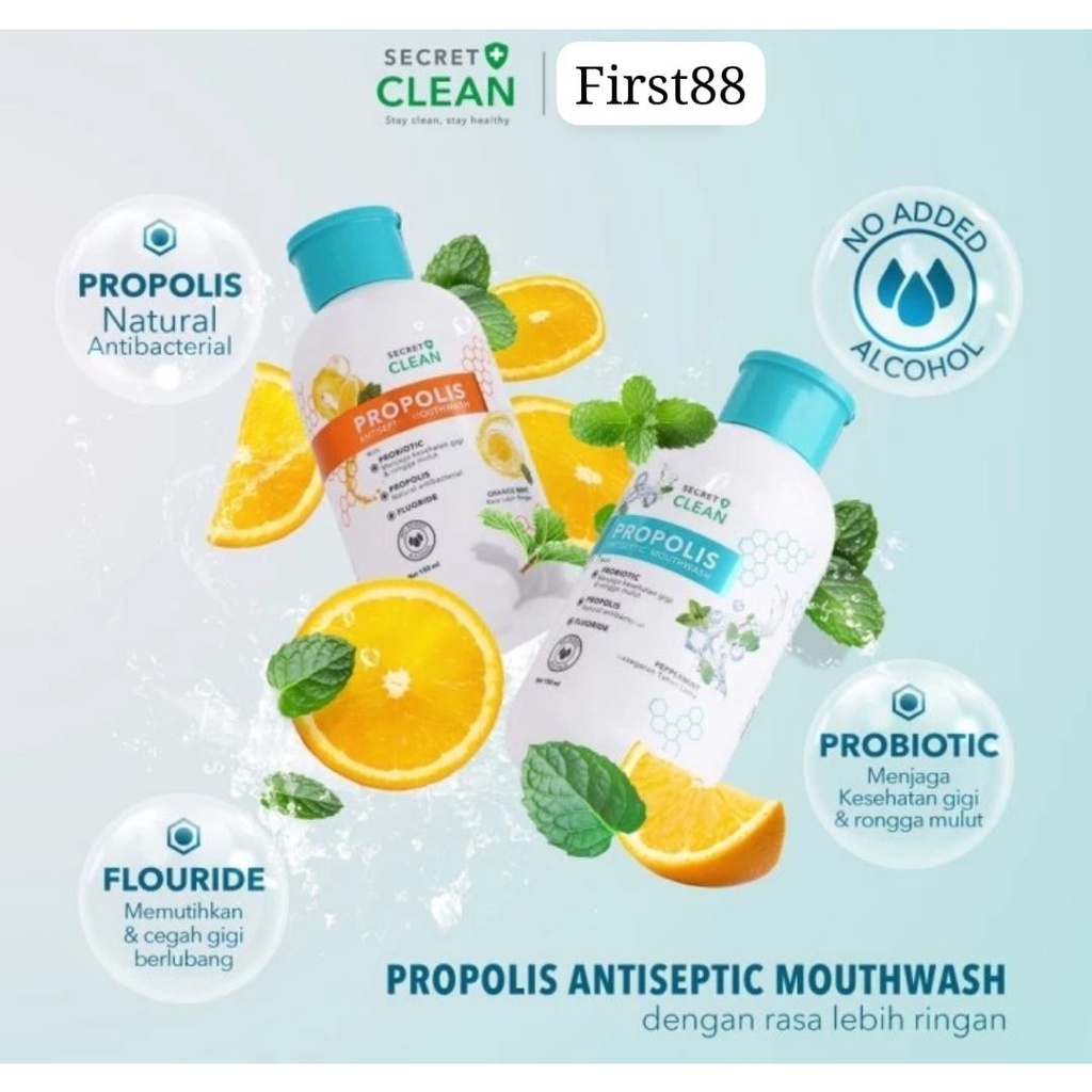 Jual COD Secret Clean Propolis Antiseptic Mouthwash 500ml BPOM / OBAT ...