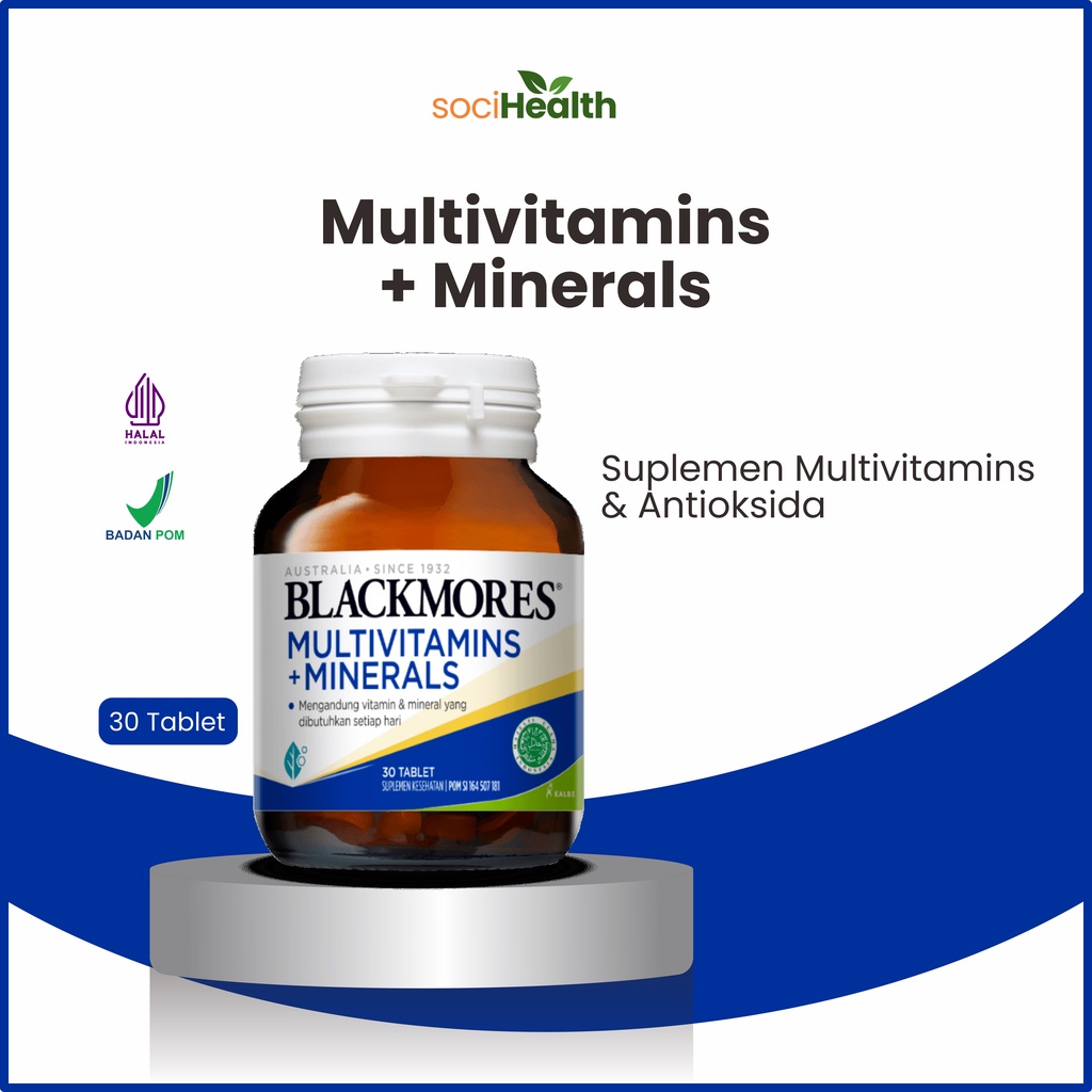 Jual Blackmores Multivitamins Plus Minerals BPOM Kalbe (30 Tab) | Shopee Indonesia