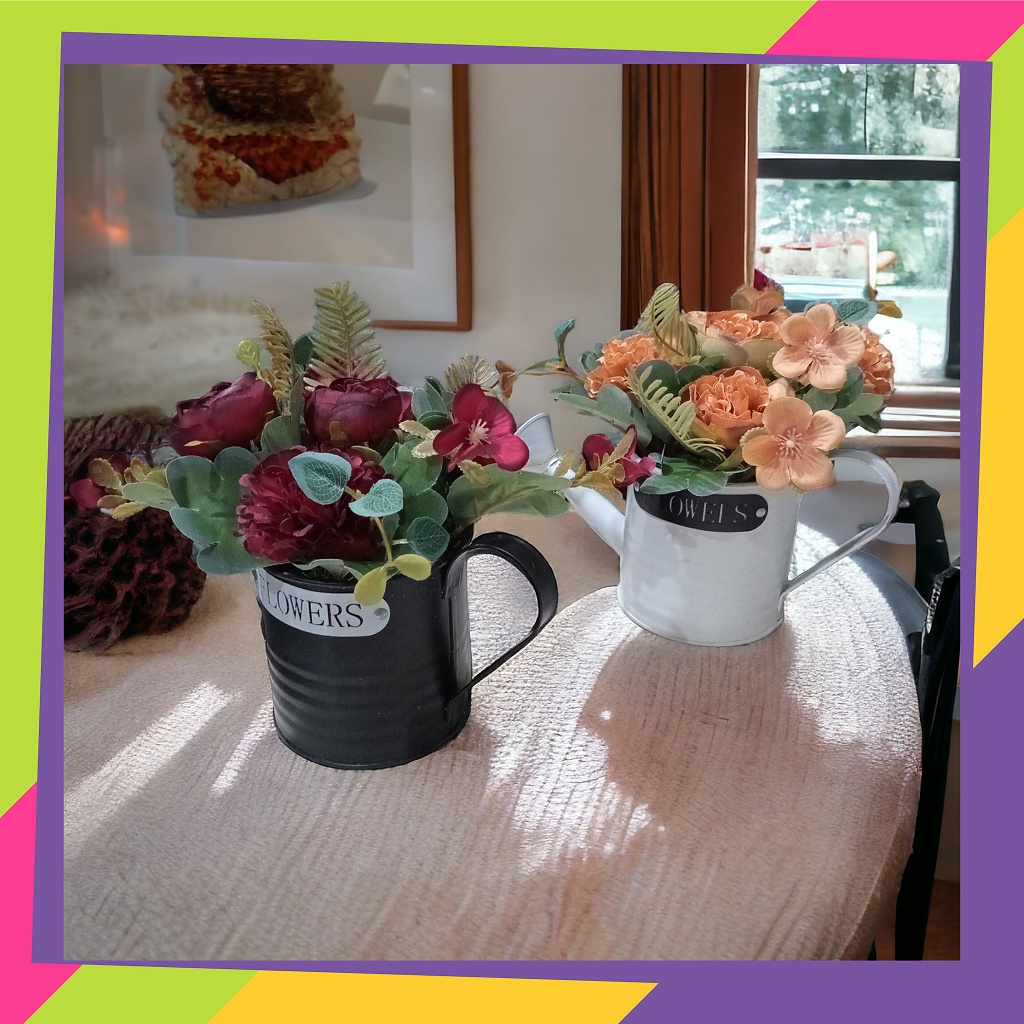 Jual 1925PBAD2 / Pot bunga kaleng flowers aesthetic + bunga hias ...