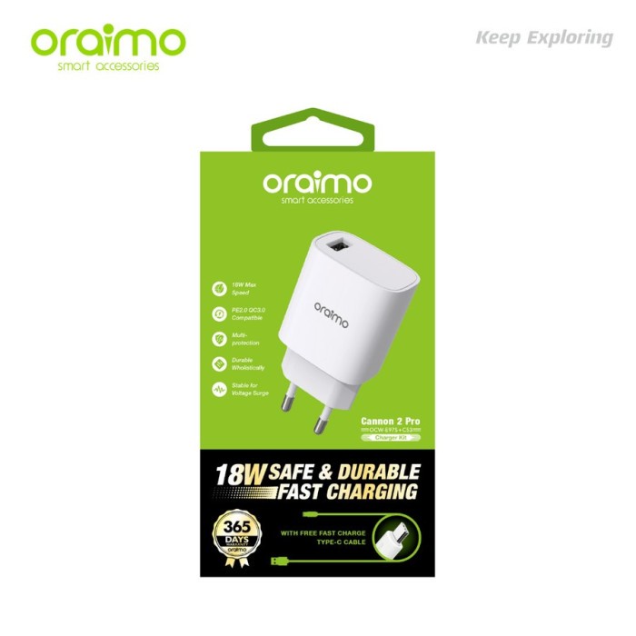 Jual ORAIMO OCW-E97S+C53 CANNON 2 PRO CHARGER KIT 18W FAST CHARGING ...