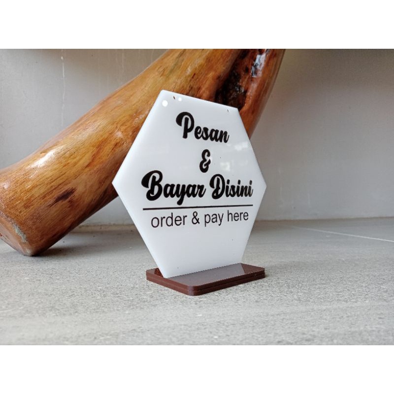 Jual Sign Penanda Meja Order dan Bayar Disini akrilik | Order & Bayar ...