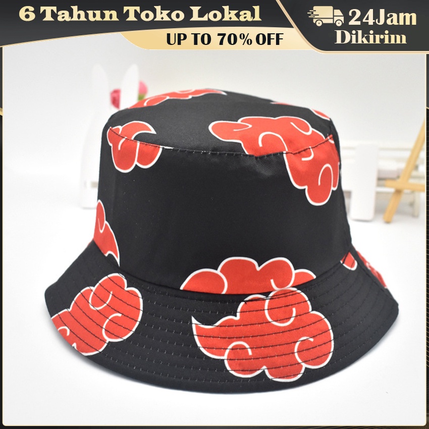 Jual Topi Bucket Hat Anime Akatsuki Bucket Anime Naruto Kekinian ...