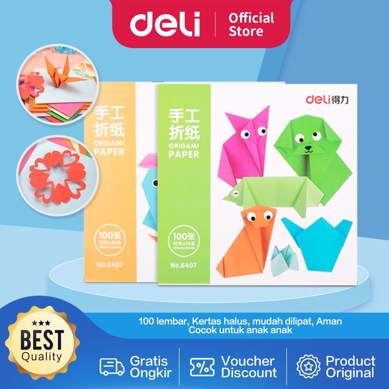 Jual Kertas Seni Origami Deli Craft Paper origami 10,3x10,3 cm | Shopee ...
