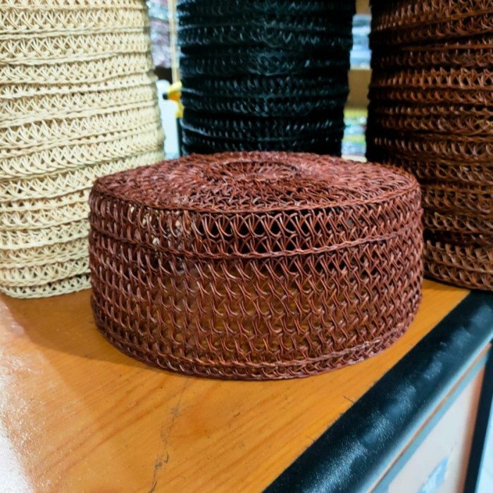 Jual Peci Akar Rotan Kalimantan Kopiah Anyaman Songkok Adat Habib Bahar | Shopee Indonesia