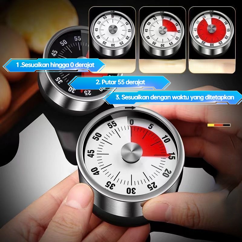 Jual Mekanis Kitchen Timer Putar Tidak Memerlukan Baterai Timer Dapur ...