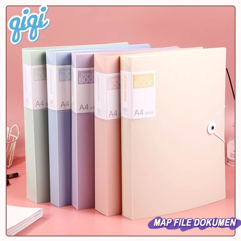 Jual map dokumen aesthetic A4 map folder f4 clear holder Document ...