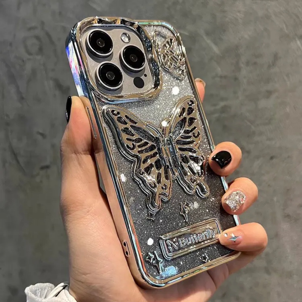 Jual Glitter kupu-kupu tiga dimensi Case iPhone 11 12 13 14 15 Pro Max ...
