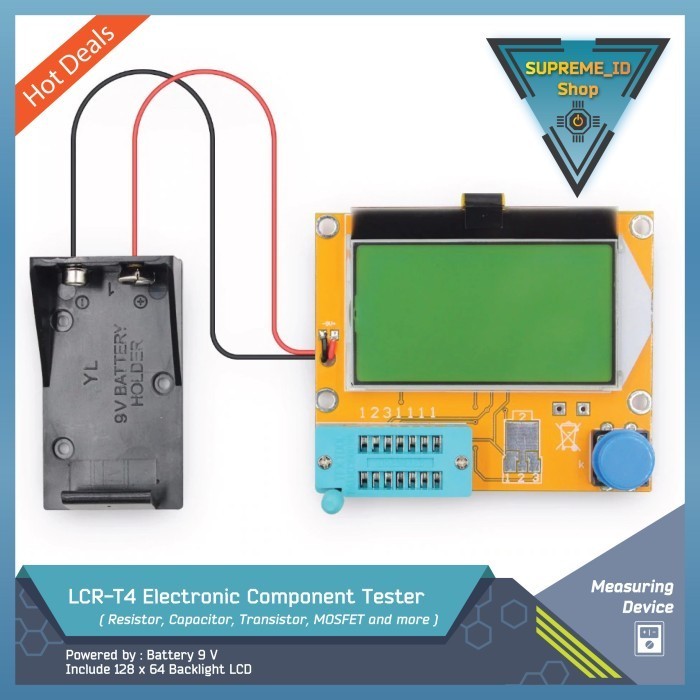 Jual LCRT4 LCR-T4 Component Transistor Diode SCR ESR Multi-Meter Tester ...
