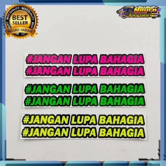Jual Sticker stiker cutting jangan lupa bahagia kata kata buat visor ...