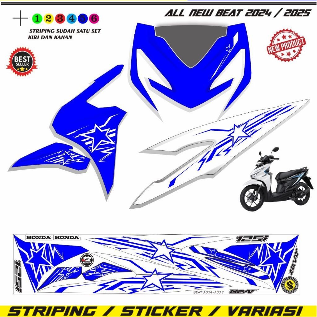 Jual LIS MOTIP VARIASI MOTOR / STRIPING HONDA BEAT NEW DELUXE 2024 DAN ...