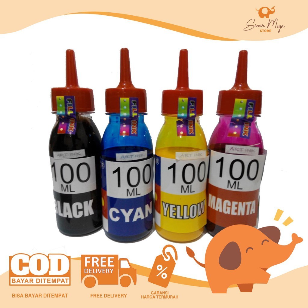 Jual Fill Ink Tinta Refill Printer Epson 100ml Black, Cyan, Magenta ...