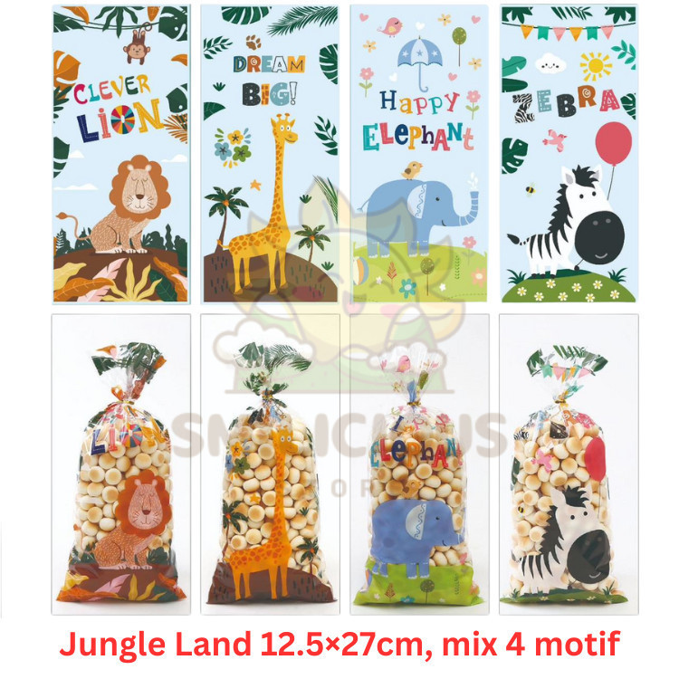 Jual Isi 50 lembar Plastik Hadiah Jungleland Kado Hadiah Bingkisan ...