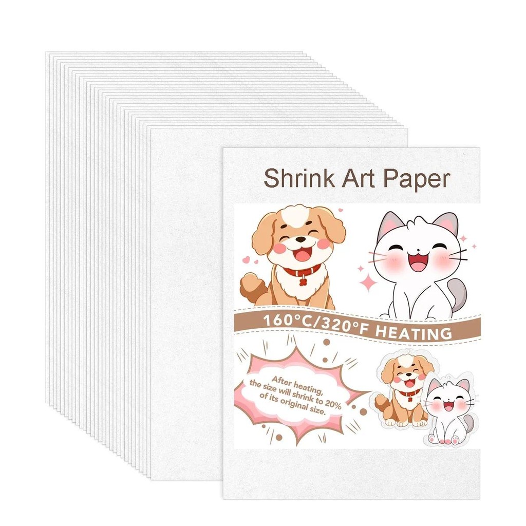 Jual 10-Pack A4 Printable White Shrink Plastic Sheets, Shrink Art Paper ...