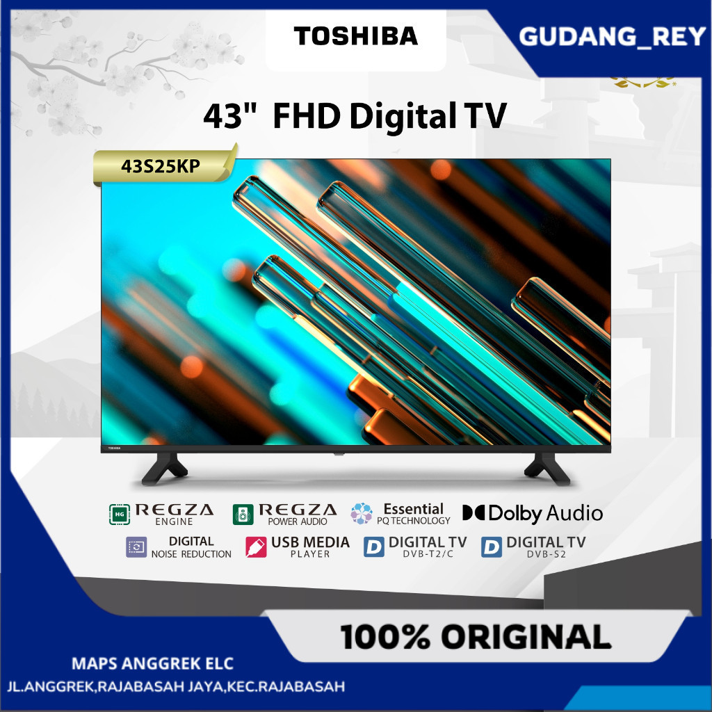 Jual Toshiba TV 43" FHD LED Digital TV 43 Inch 43S25KP Dolby Audio ...